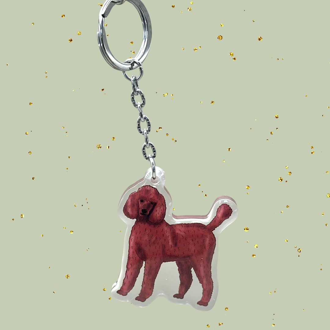 Red Standard Poodle Keychains | Dog Breed Acrylic Keychains | Original ...