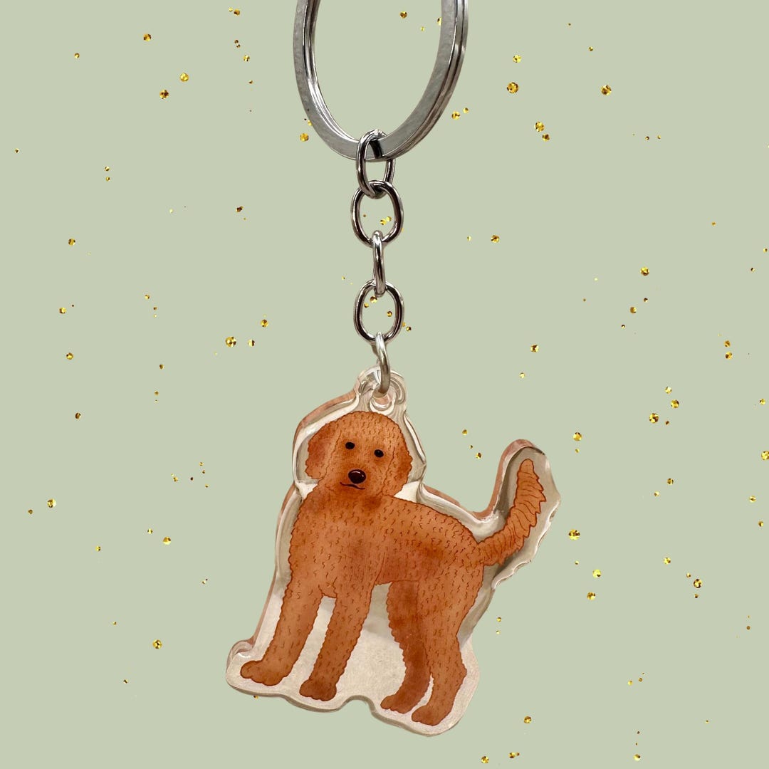 Light Red Goldendoodle & Labradoodle Keychains | Copper Dog Breed ...