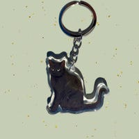 Black Exotic Shorthair Cat Keychain, Black Cat Keyring, Black Kitten ...