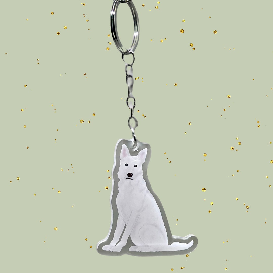 White German Shepherd Keychains | Dog Breed Acrylic Keychains ...