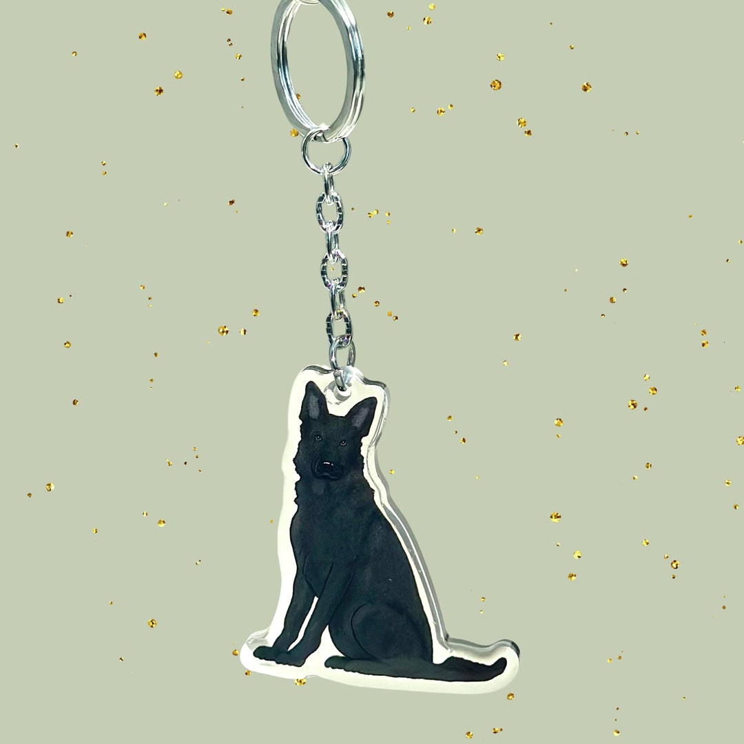 Black German Shepherd Keychains | Dog Breed Acrylic Keychains ...