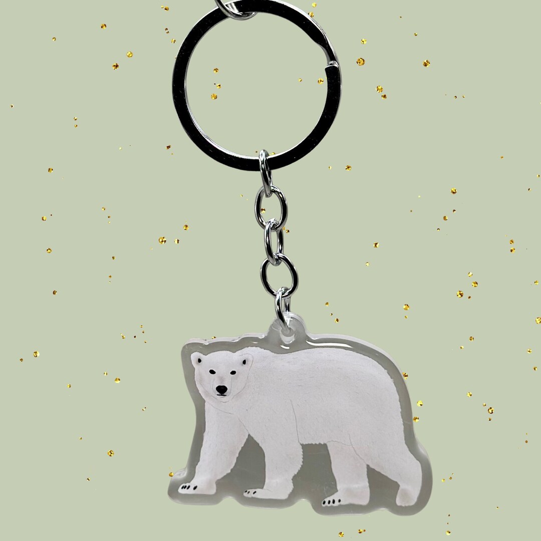 Polar Bear Keychains | Original Hand Drawn Art Design | Zoo Animals ...