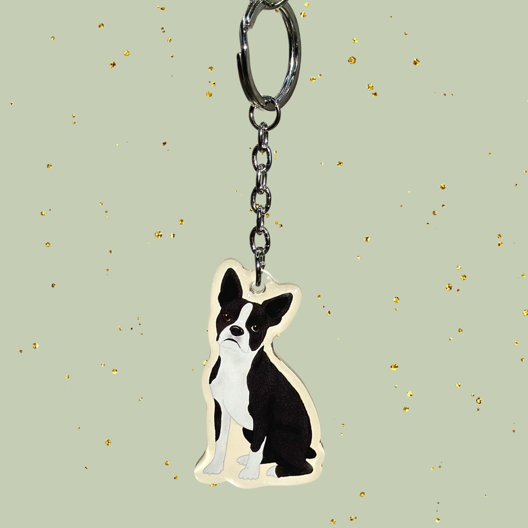 Black Boston Terrier Keychains | Dog Breed Acrylic Keychains | Original ...