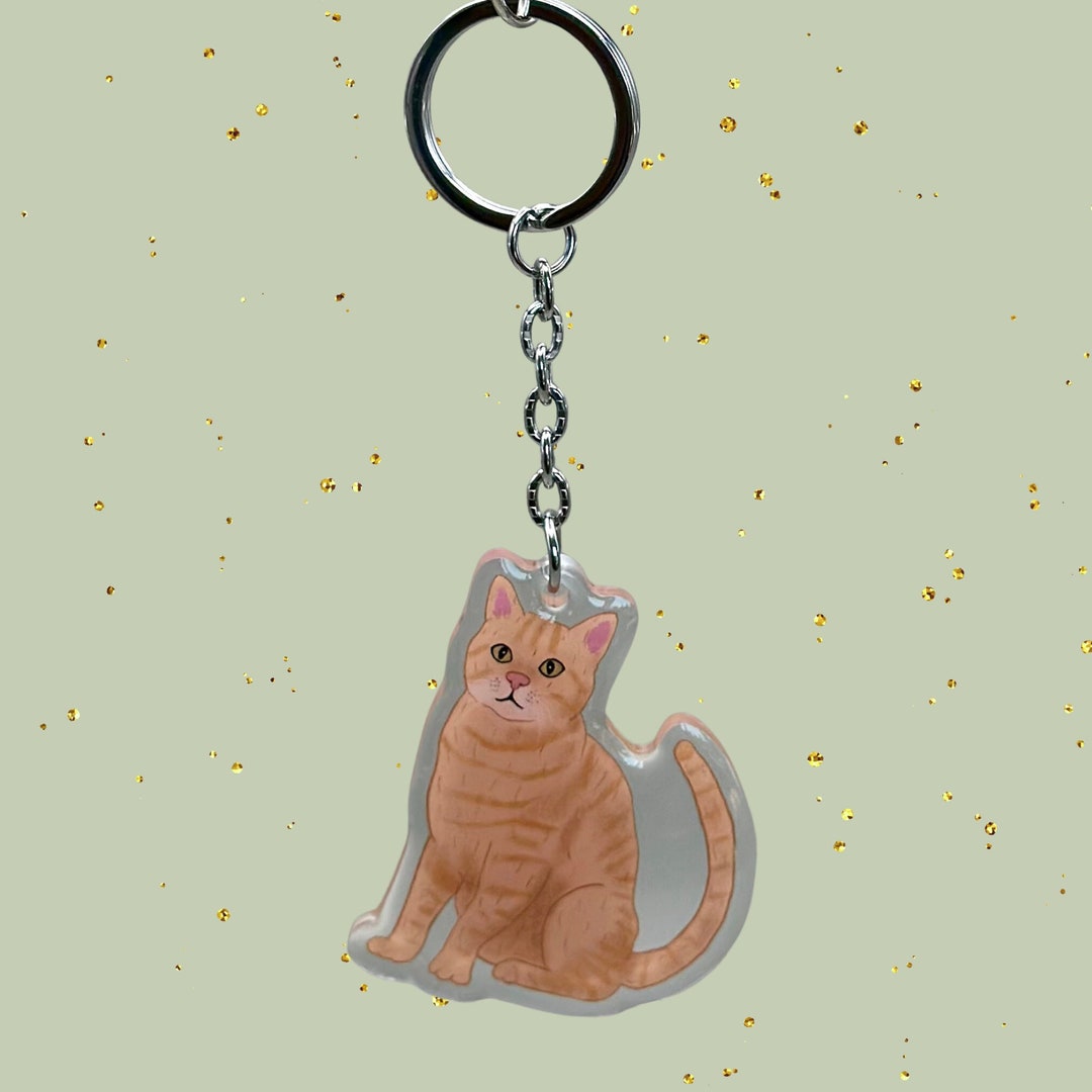 Light Orange Tabby Cat Keychains | Cat Breed Acrylic Keychains ...