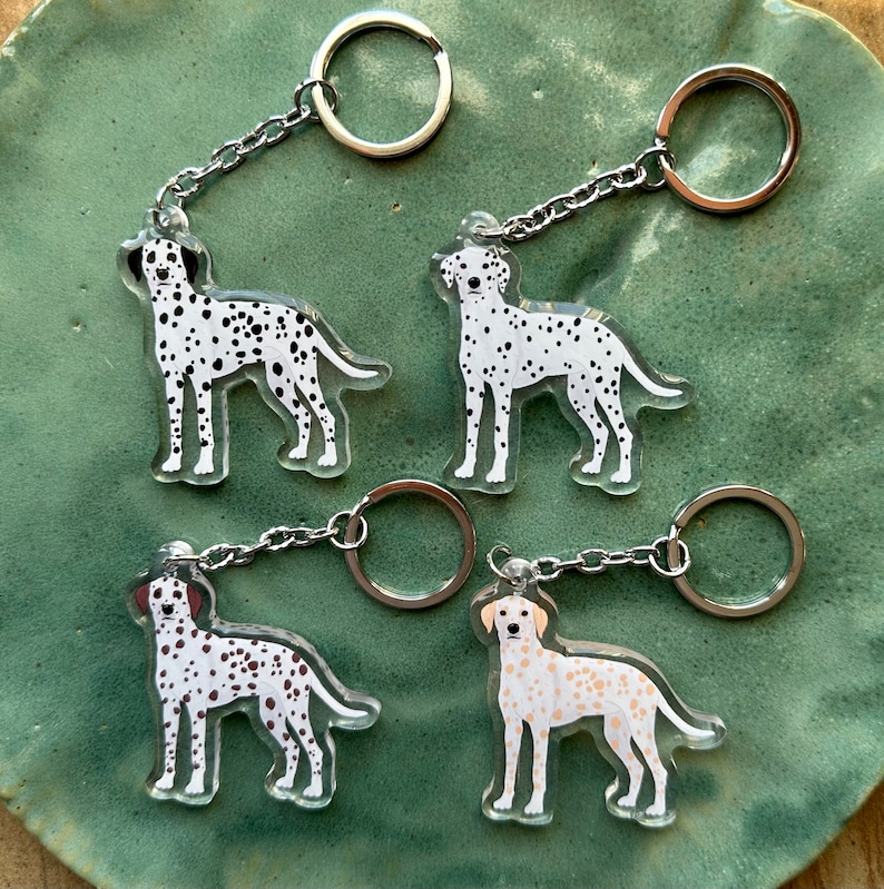 Dalmatian Keychains Dog Breed Acrylic Keychains Original - Etsy