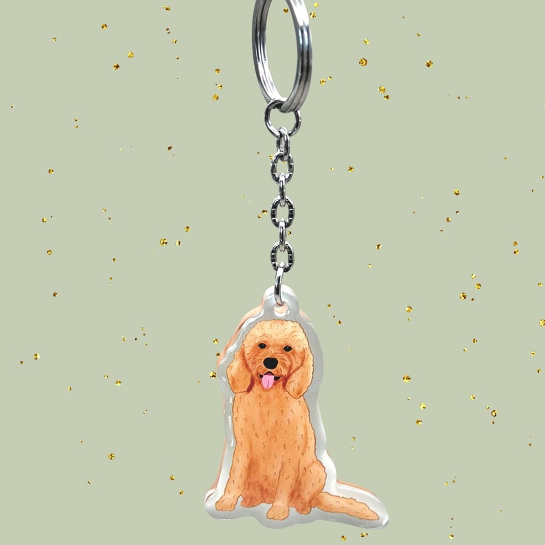 Blonde Doodle Keychains | Dog Breed Acrylic Keychains | Original Hand ...