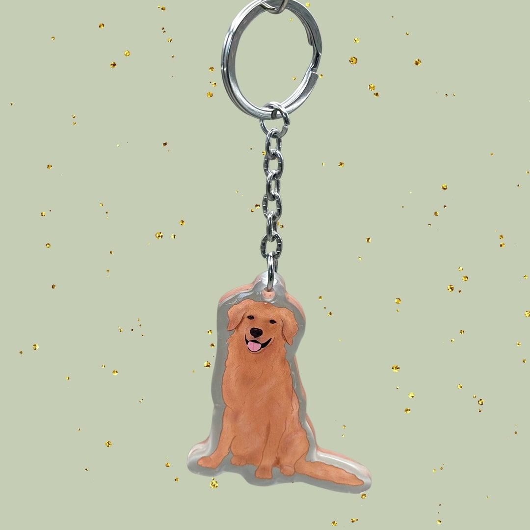 Red Copper Golden Retriever Keychains | Dog Breed Acrylic Keychains ...