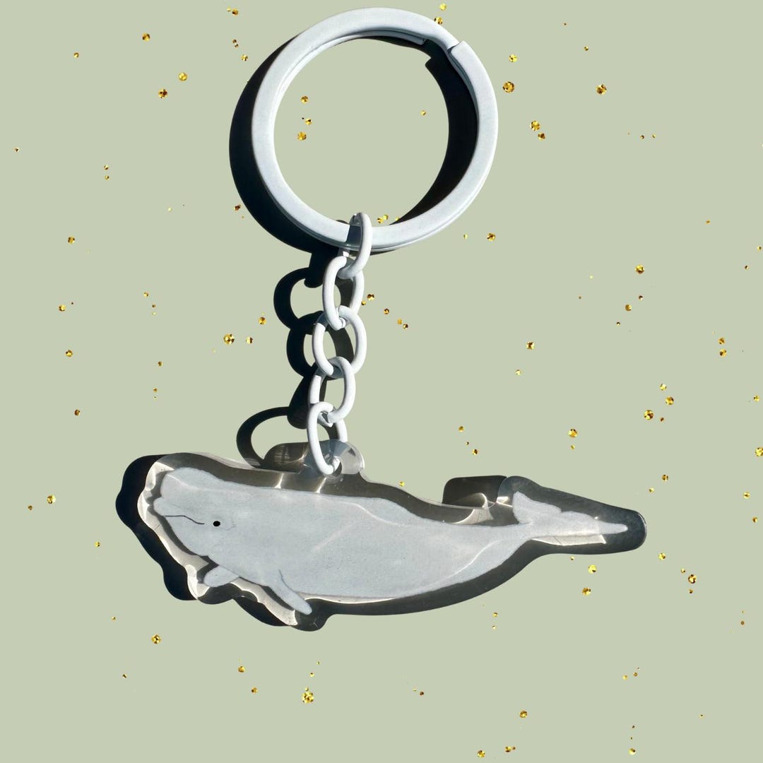 Beluga Whale Keychain – Ocean Animal Bag Charm – Cute Marine Gift ...