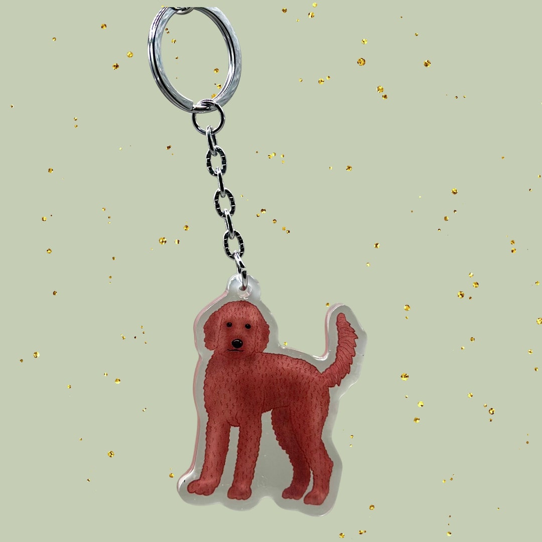 Red Goldendoodle & Labradoodle Keychains | Dog Breed Acrylic Keychains ...