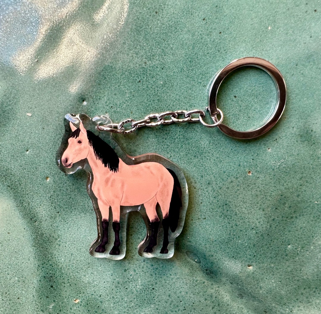 Buckskin Horse Keychains Horse Acrylic Keychains Original - Etsy