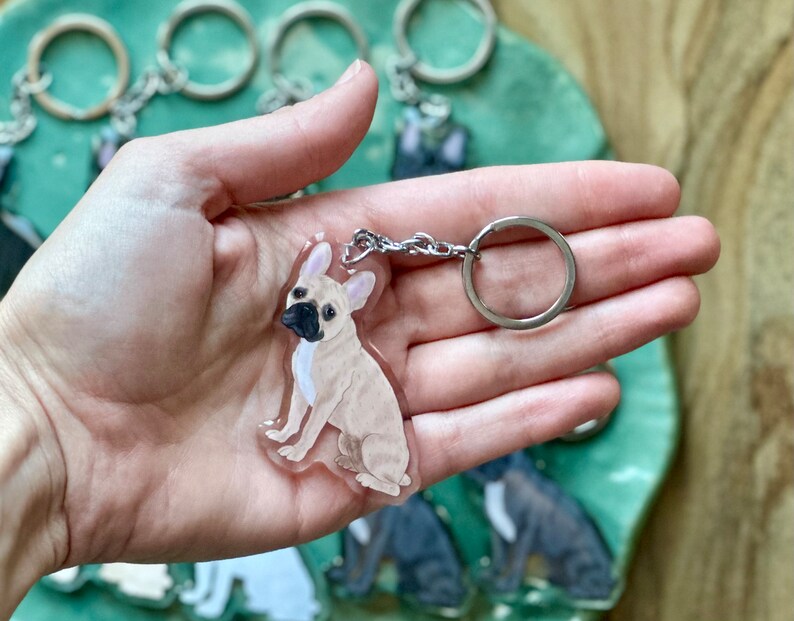 Blue Merle French Bulldog Keychains | Dog Breed Acrylic Keychains ...