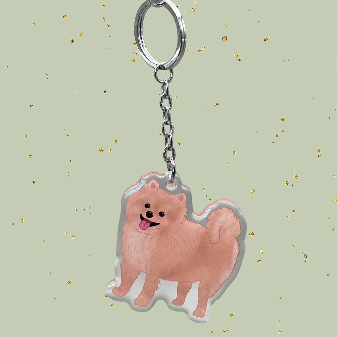 Blonde Pomeranian Keychains | Dog Breed Acrylic Keychains | Original ...