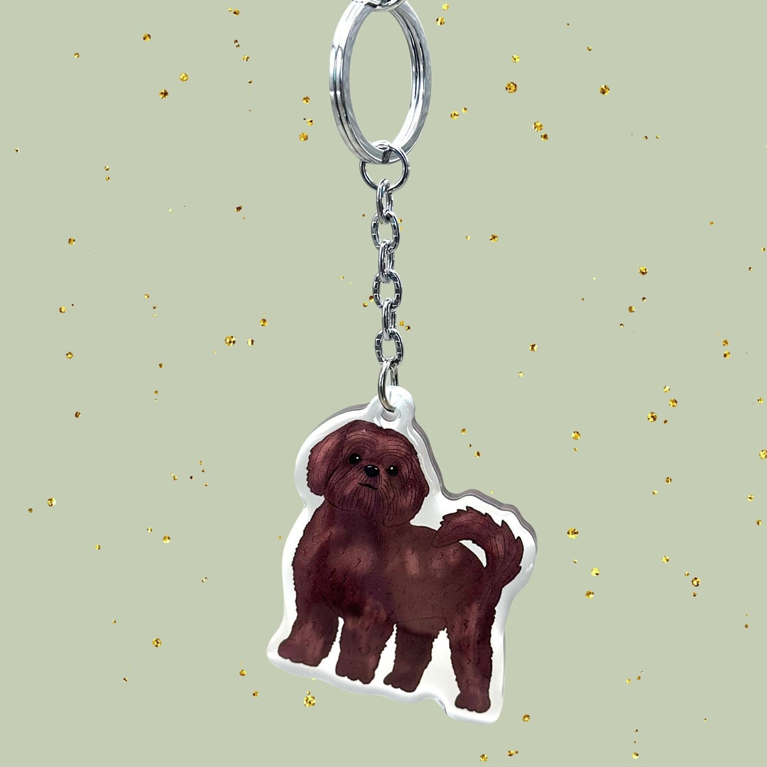 Brown Shih Tzu Keychains | Dog Breed Acrylic Keychains | Original Hand ...
