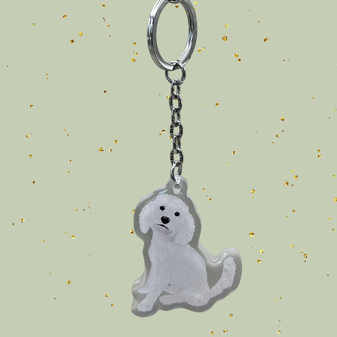 White Toy Poodle Keychains | Dog Breed Acrylic Keychains | Original ...