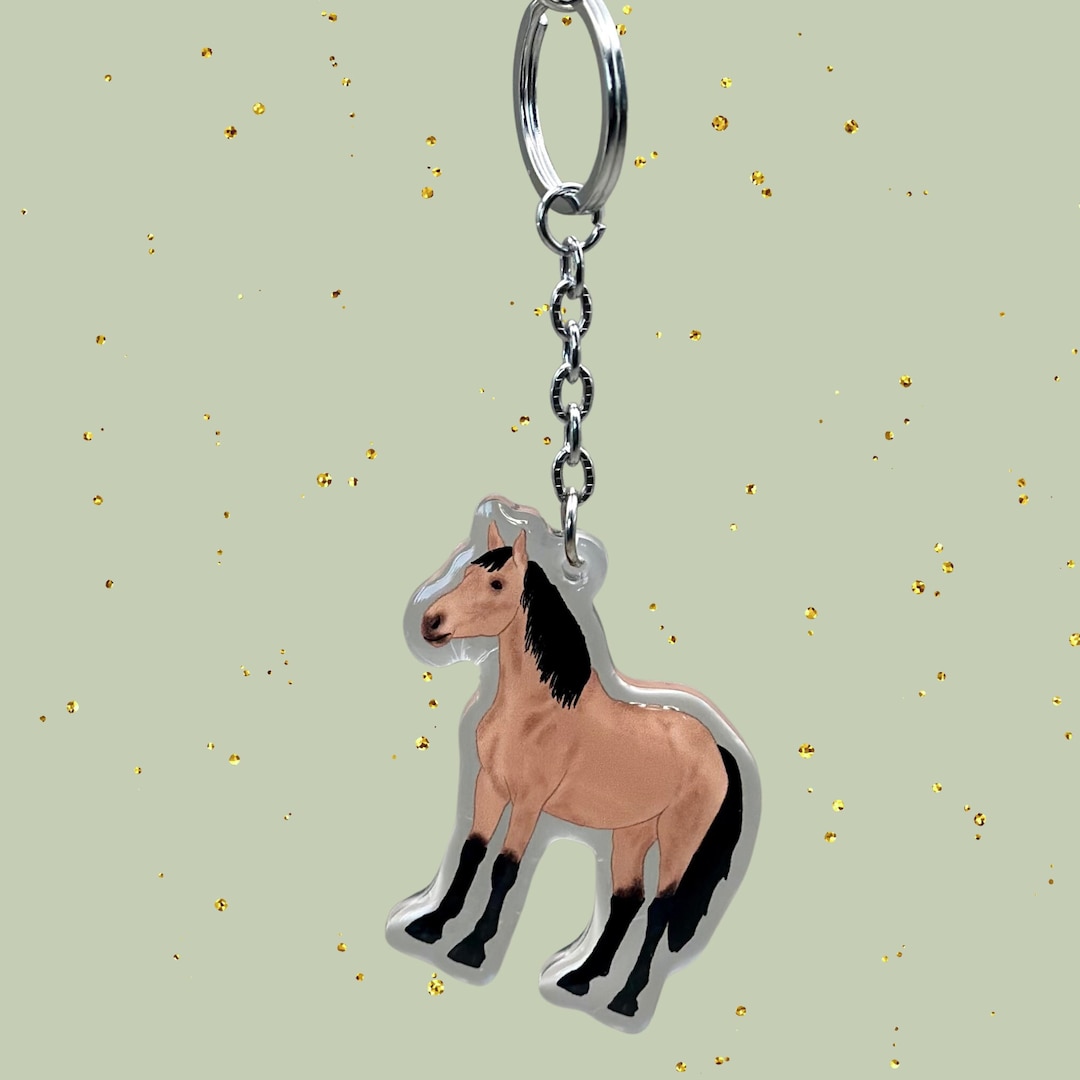 Buckskin Horse Keychains | Horse Acrylic Keychains | Hand Drawn Art ...