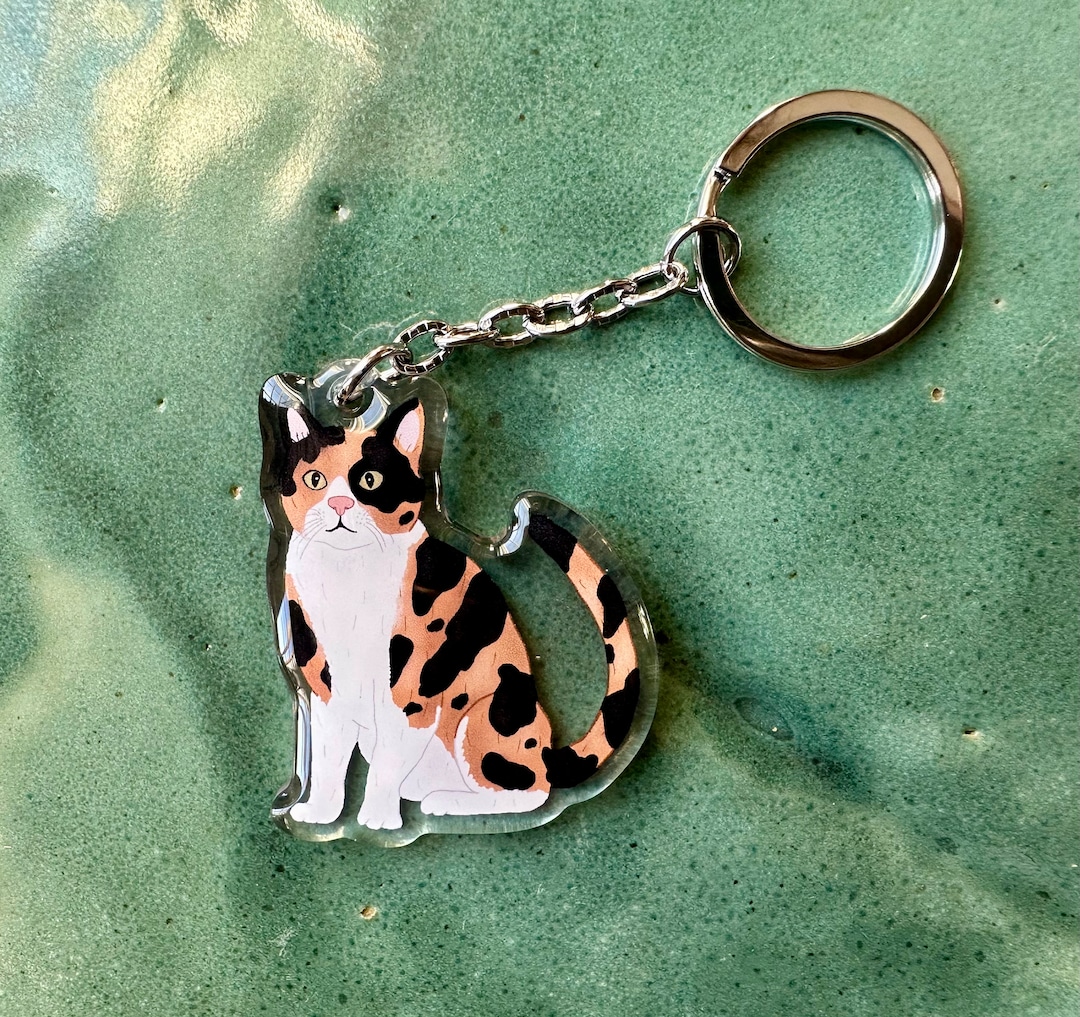 Calico Cat Keychains Cat Breed Acrylic Keychains Original Hand Drawn ...