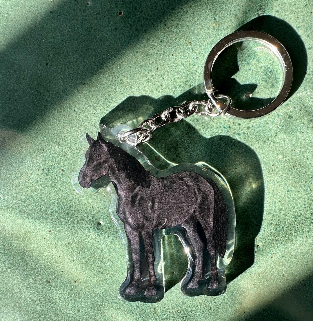 Black Horse Keychains Horse Acrylic Keychains Original - Etsy