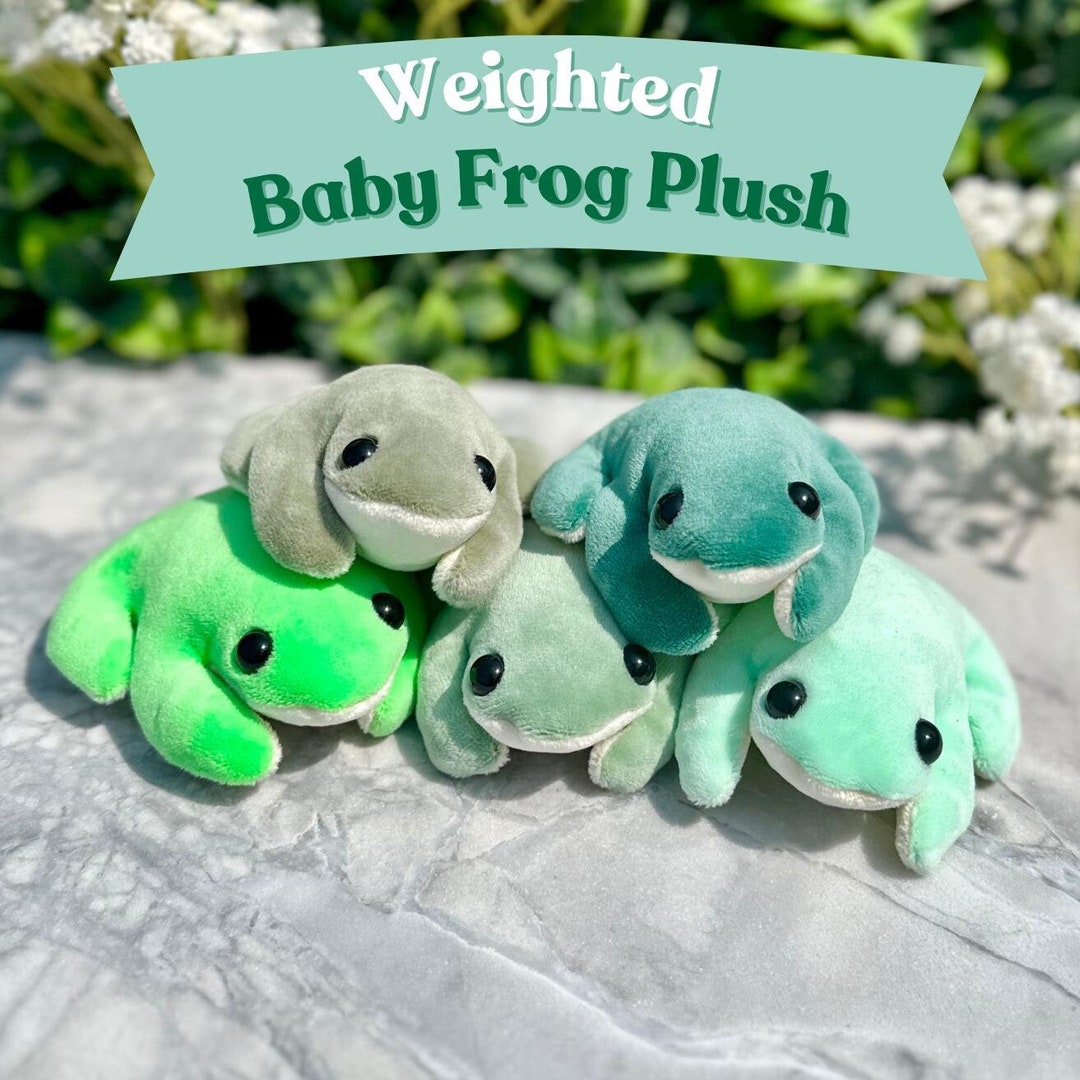 Baby Frog Plushie - Anxiety Buddy Weighted Plush - Cute Worry Toy ...