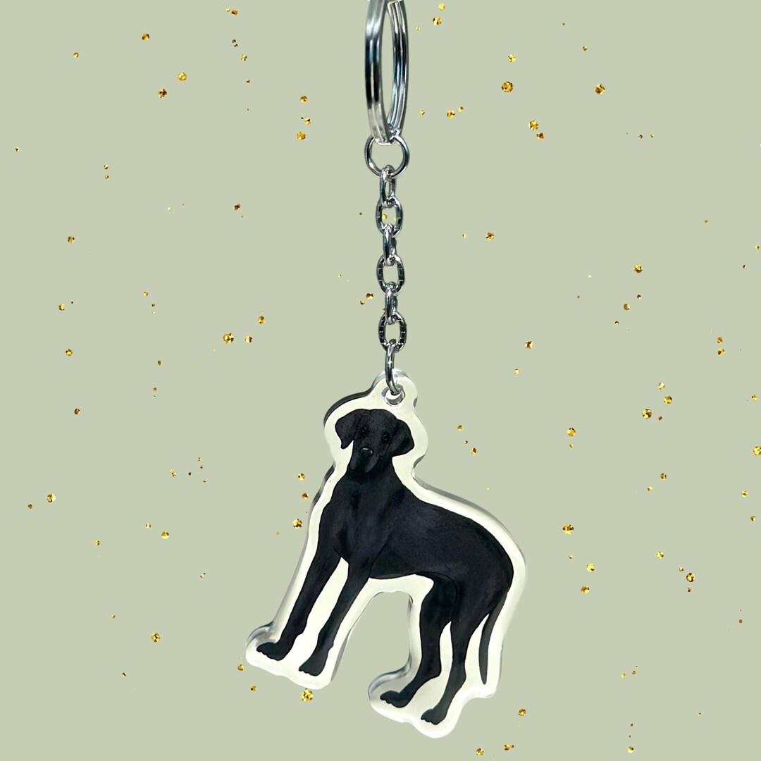 Black Great Dane Keychains | Dog Breed Acrylic Keychains | Original ...