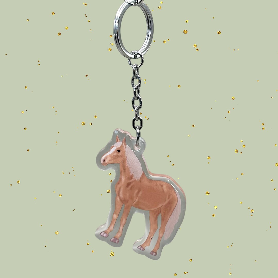 Palomino Horse Keychains | Horse Acrylic Keychains | Hand Drawn Art ...