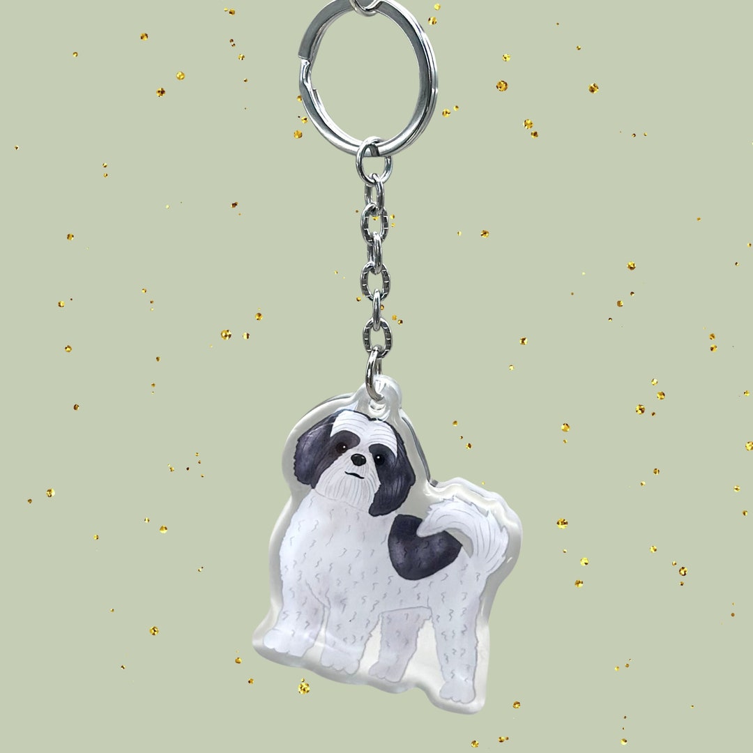Silver Gray Shih Tzu Keychains | Dog Breed Acrylic Keychains | Original ...