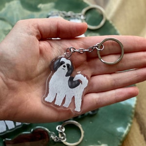 Blonde & White Shih Tzu Keychains | Dog Breed Acrylic Keychains ...