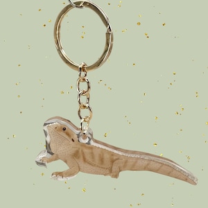 Bearded Dragon Keychains | Lizard Reptile | Hand Drawn Design | Pet ...