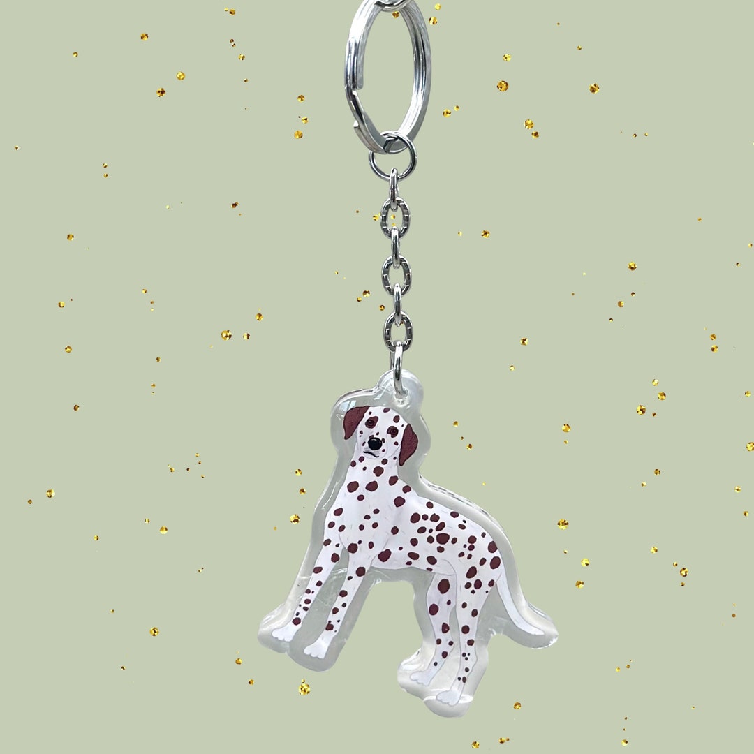 Liver Dalmatian Keychains | Dog Breed Acrylic Keychains | Original Hand ...