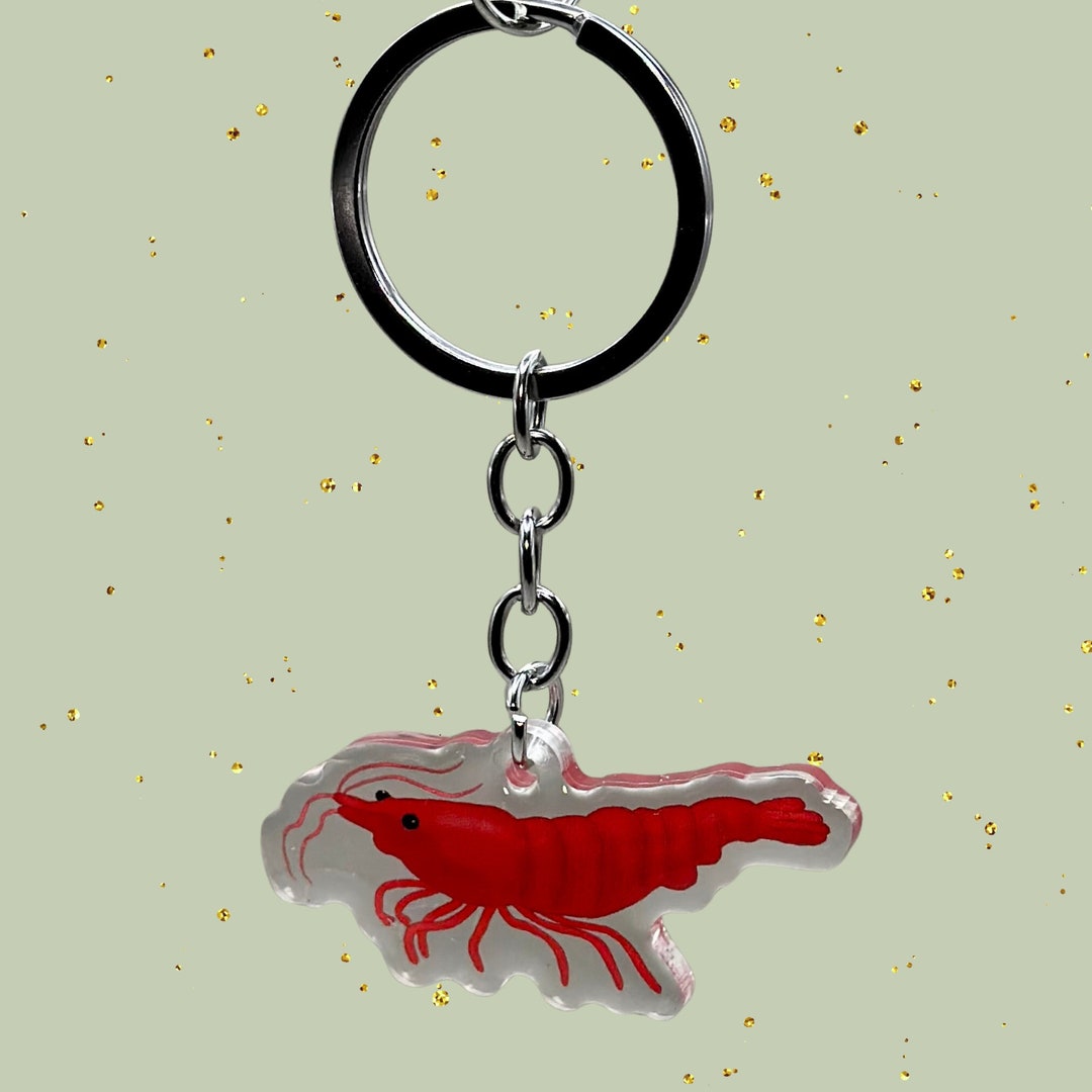 Red Cherry Shrimp Keychains Freshwater Aquarium Cute Art Charm ...