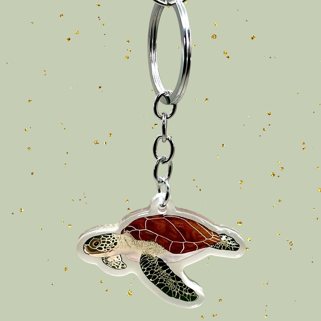 Green Sea Turtle Honu Keychains | Hawaiian Animal| Cute Art Charm ...