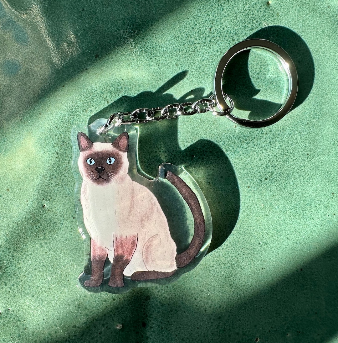 Siamese Cat Keychains Seal Point Siamese Acrylic Keychains Original ...