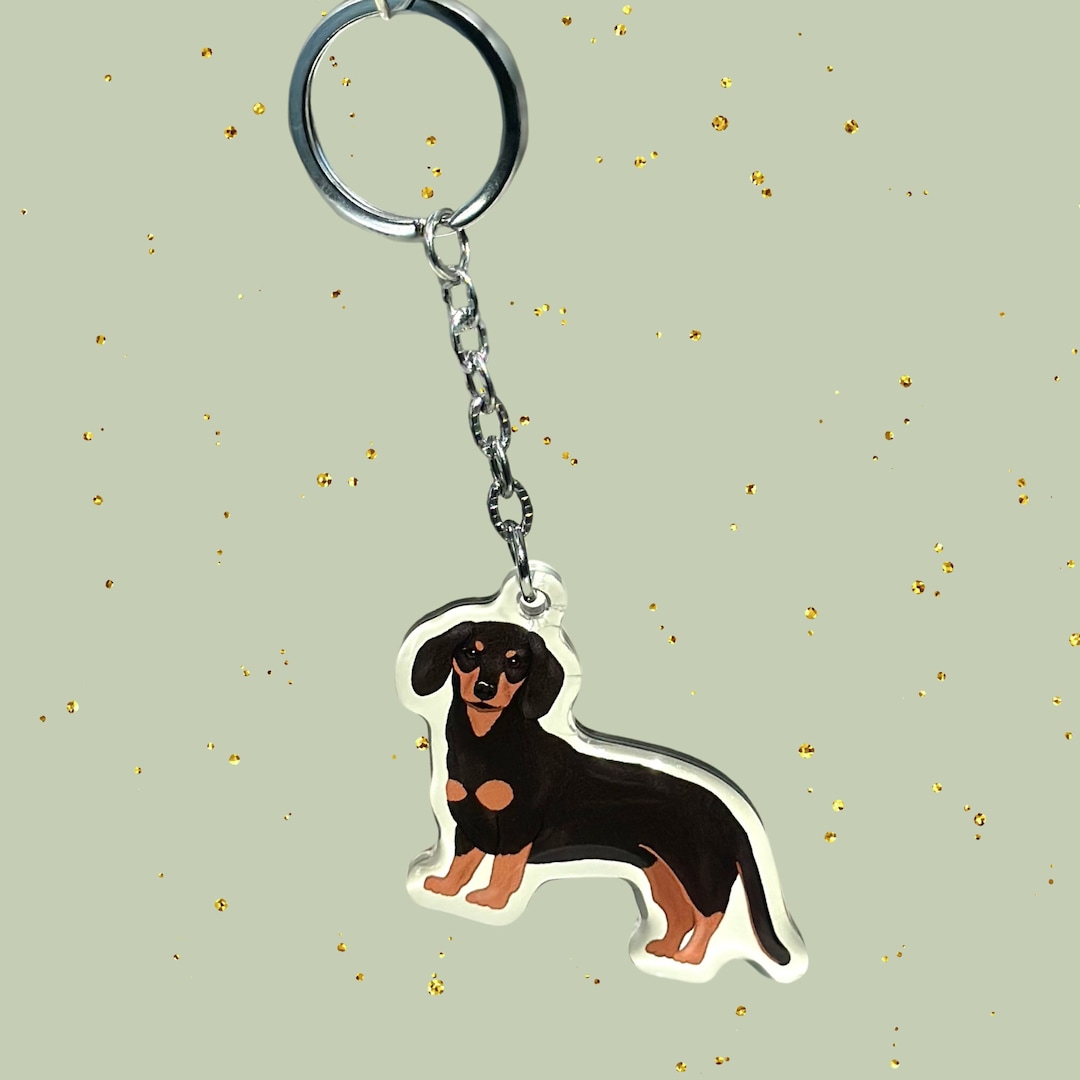 Black & Tan Dachshund Keychain | Dog Breed Acrylic Keychains | Original ...