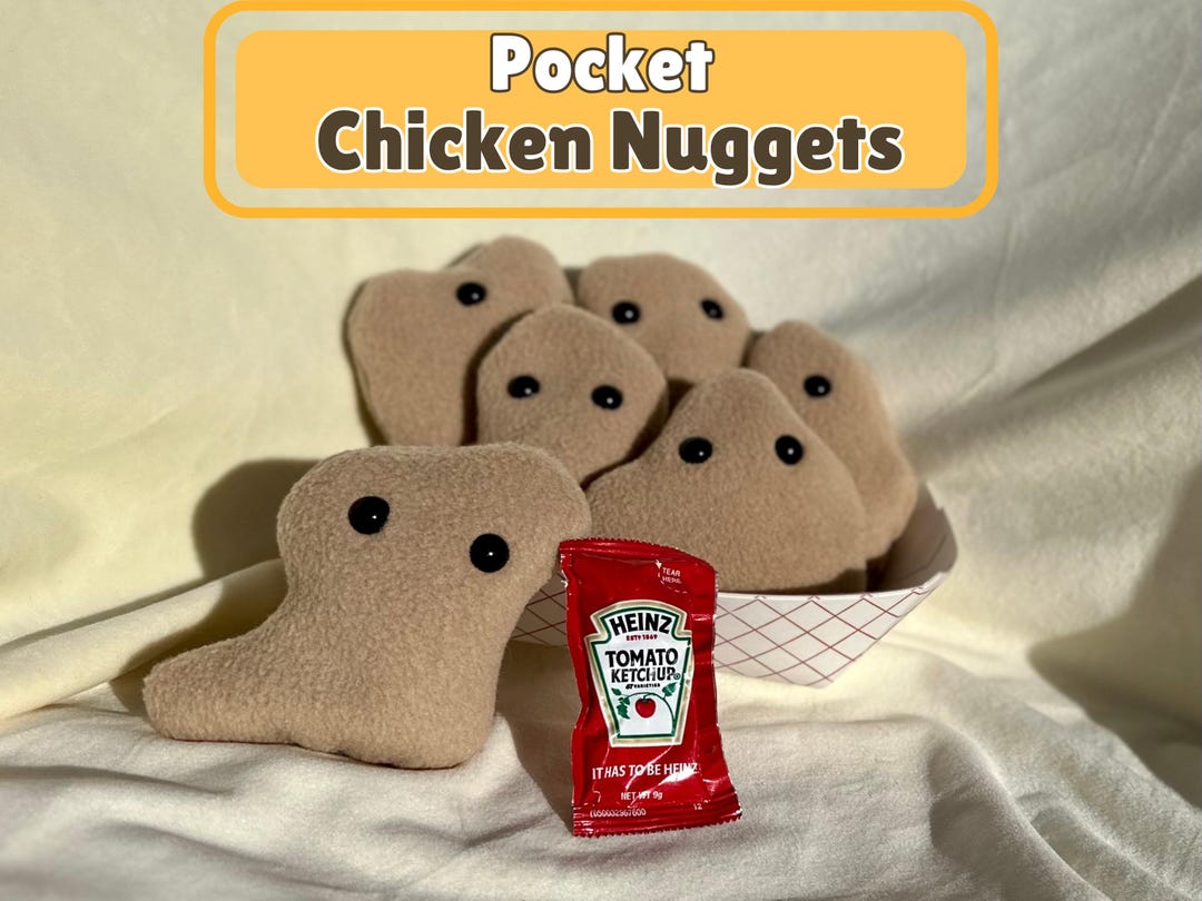 Pocket Chicken Nugget Plushie - Anxiety Buddy Weighted Plush - Cute ...