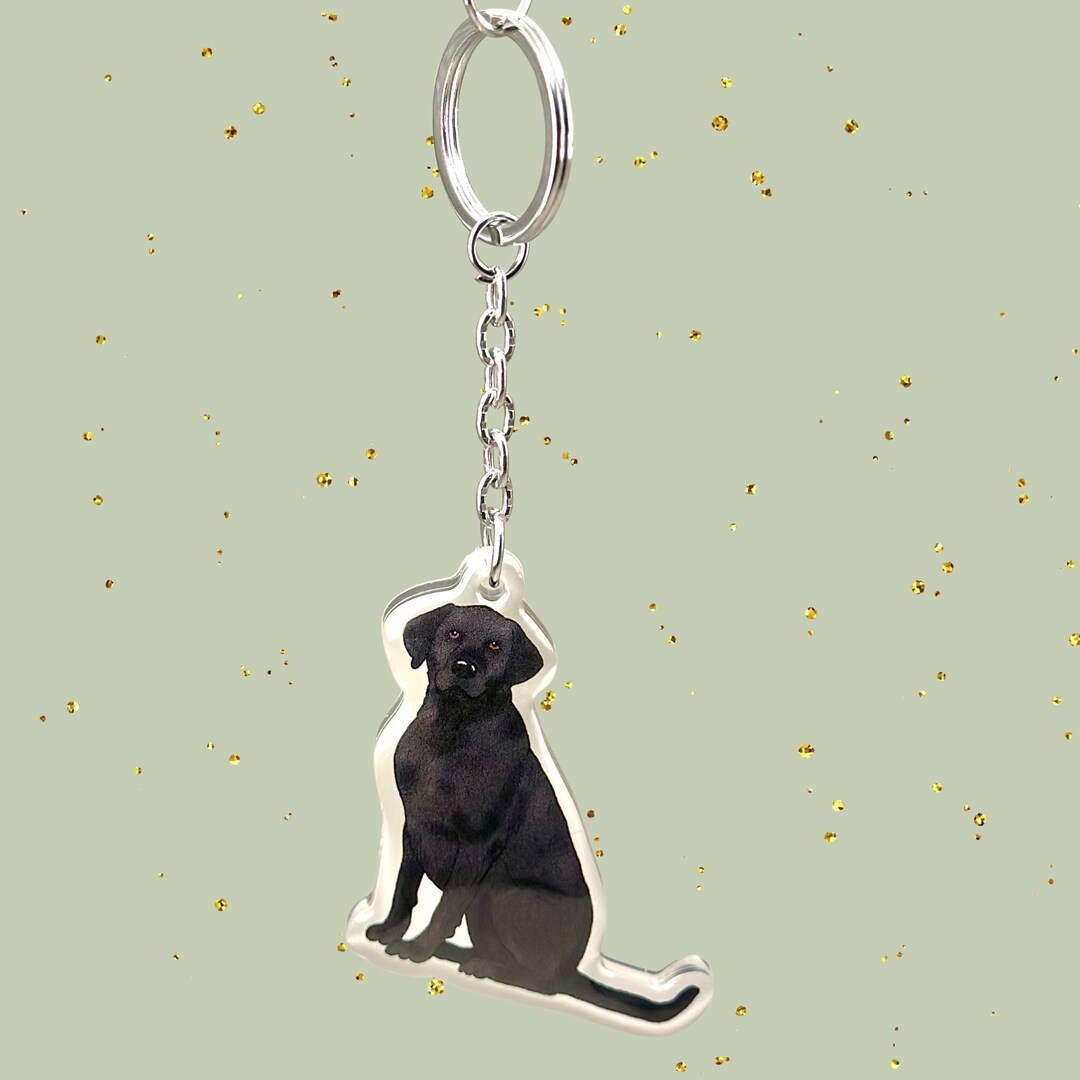 Black Labrador Retriever Keychains | Dog Breed Acrylic Keychains ...