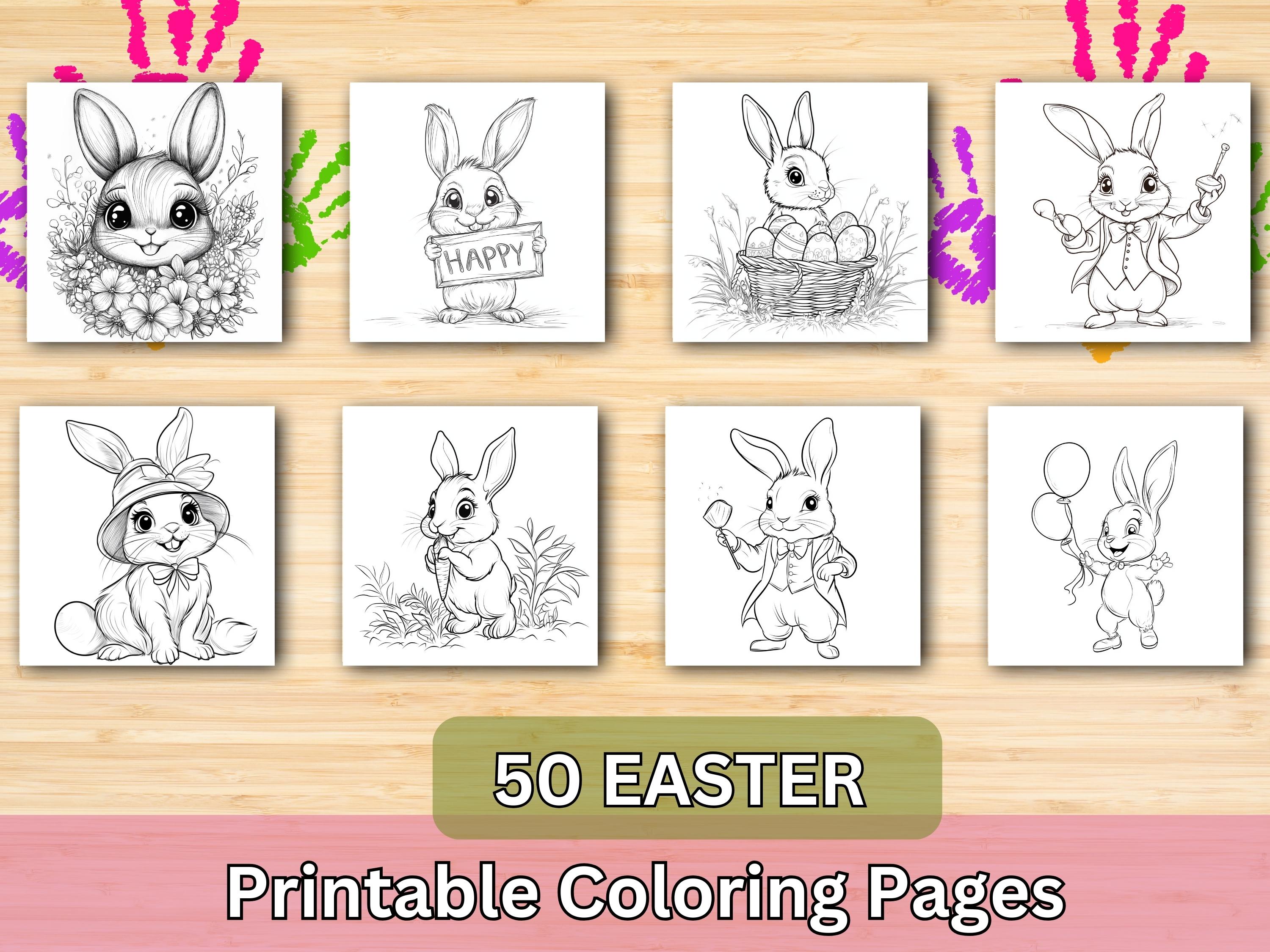 50 Easter Bunny Coloring Pages for Kids | Easter Bunny Coloring Pages ...