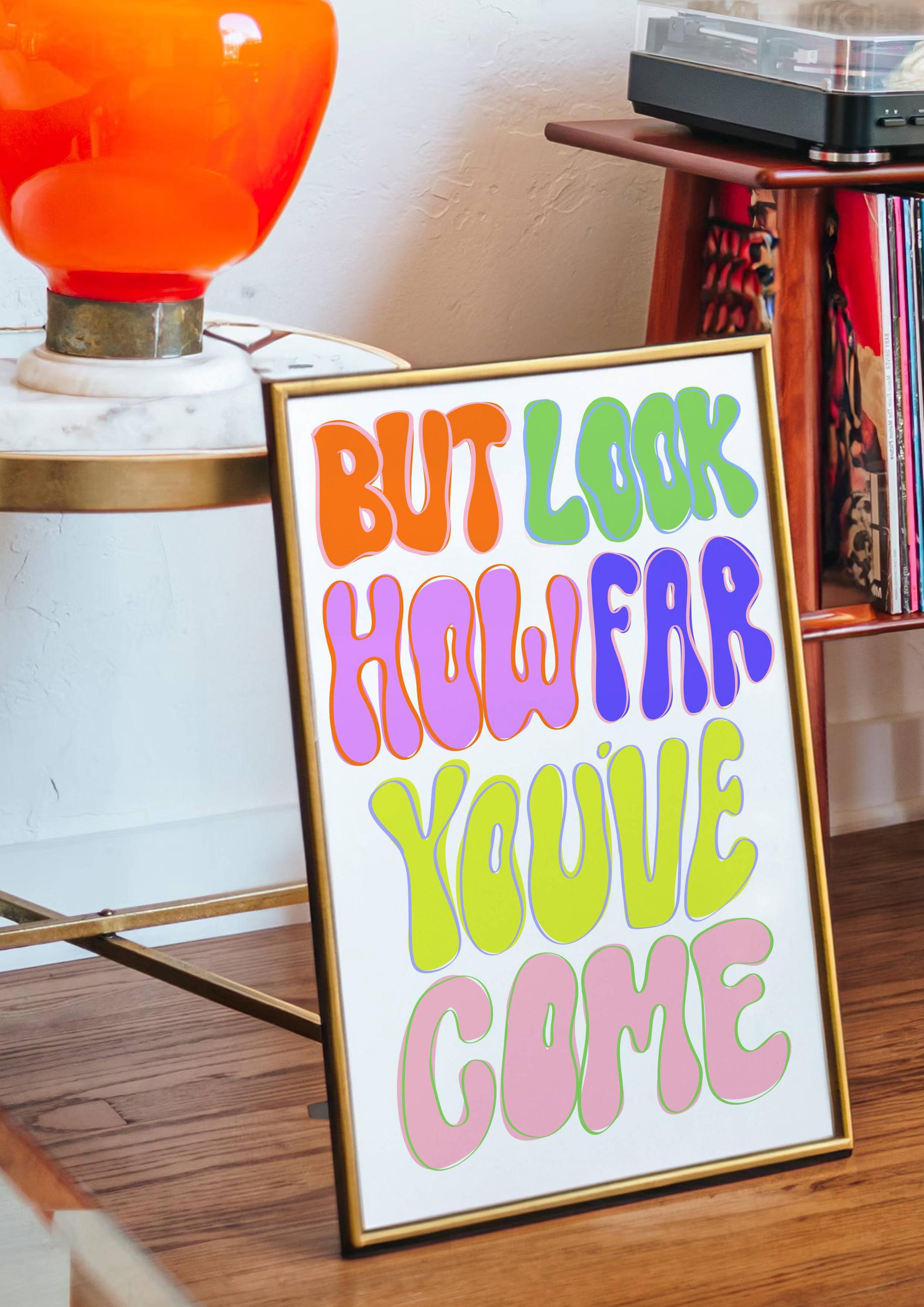 Uplifting Typography Print, Vibrant Inspirational Print, Funky Wall Art ...
