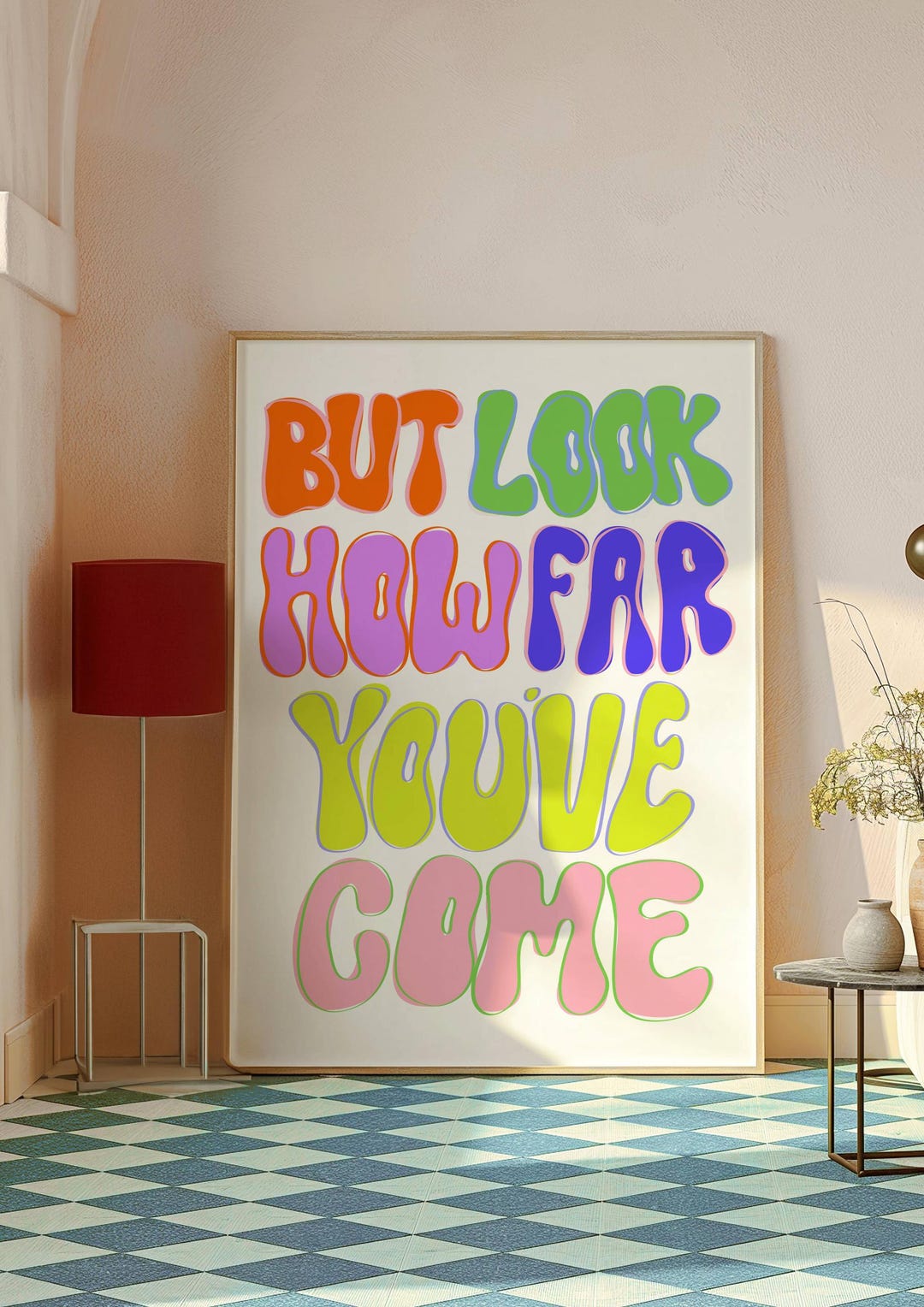 Uplifting Typography Print, Vibrant Inspirational Print, Funky Wall Art ...