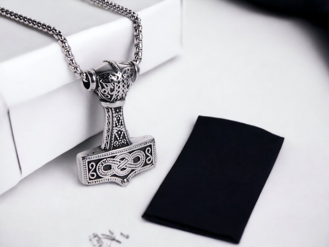 Thor's Mjolnir Hammer Necklace Celtic Knotwork Pendant - Etsy UK