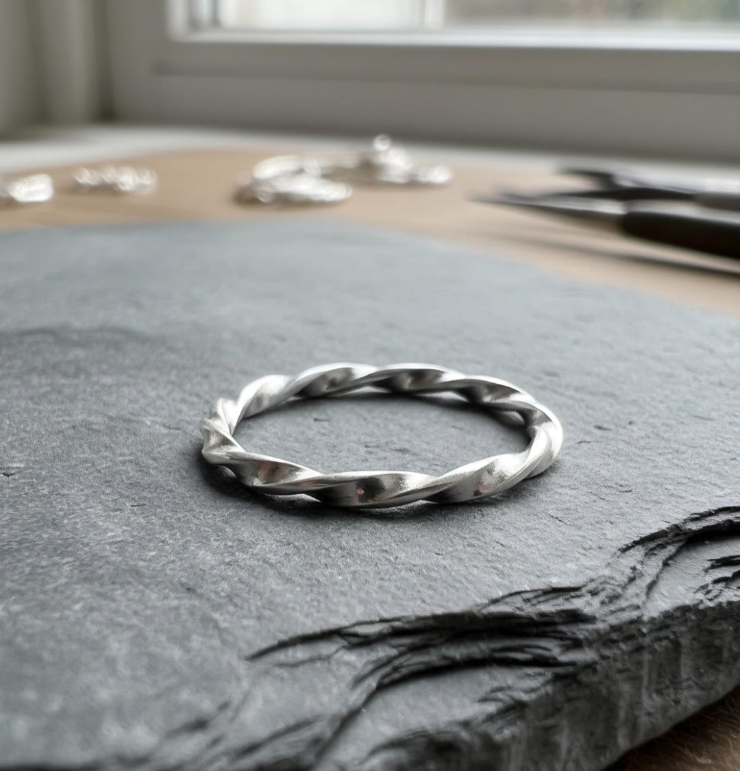 Handmade Twisted Silver Ring - Etsy
