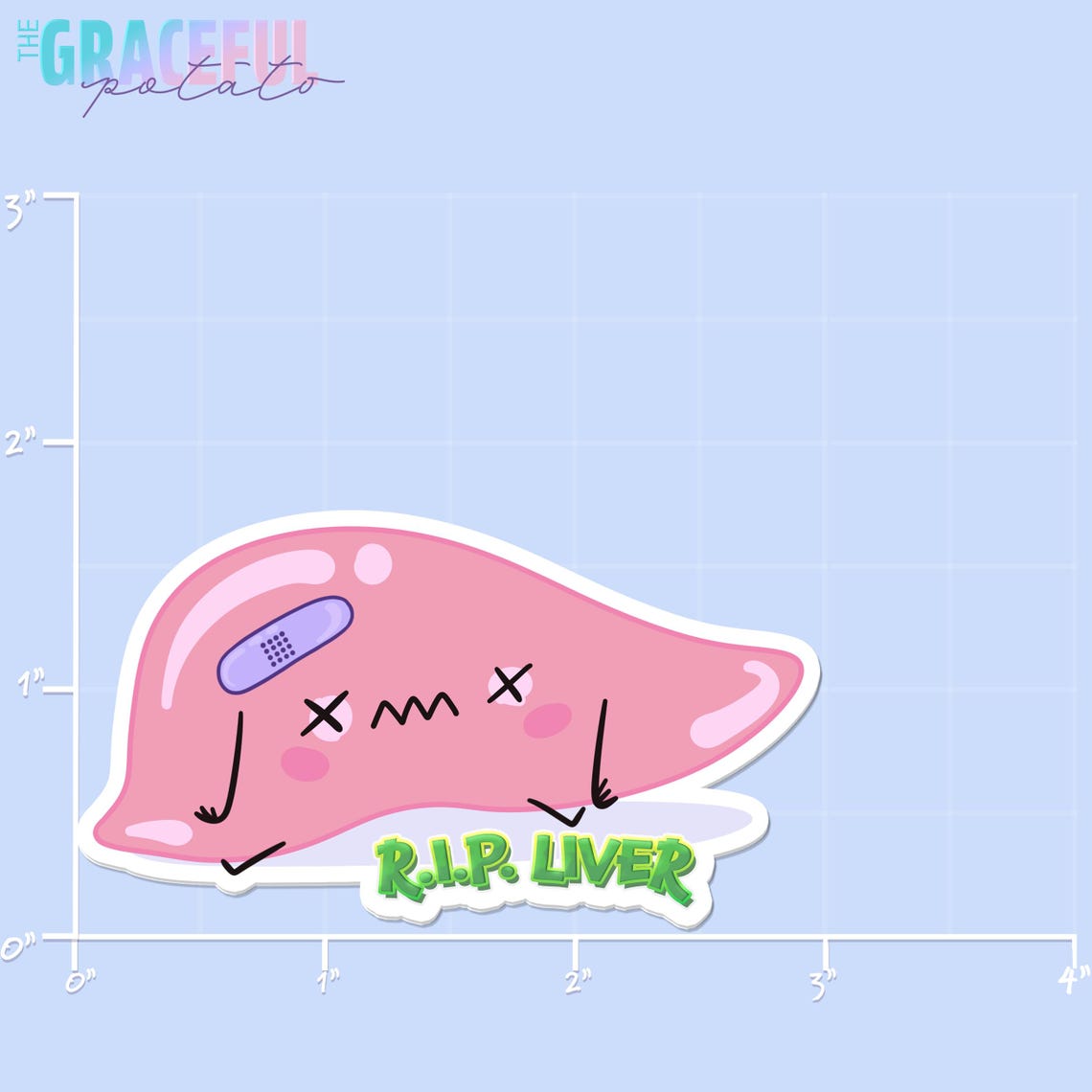 Kawaii Liver Sticker – Funny R.I.P. Liver Decal - Liver Disease Gift ...
