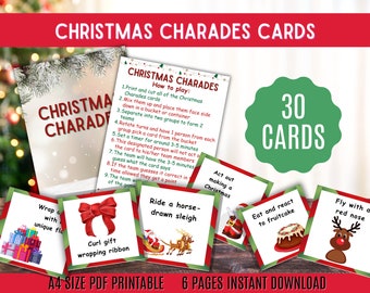 Christmas Charades 44 Ideas to Act Out Christmas Party Game Pictionary ...