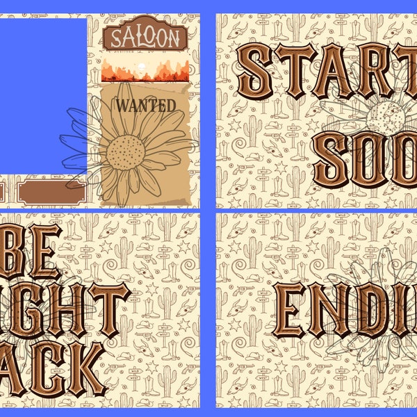Cowboy Twitch Overlays - Etsy