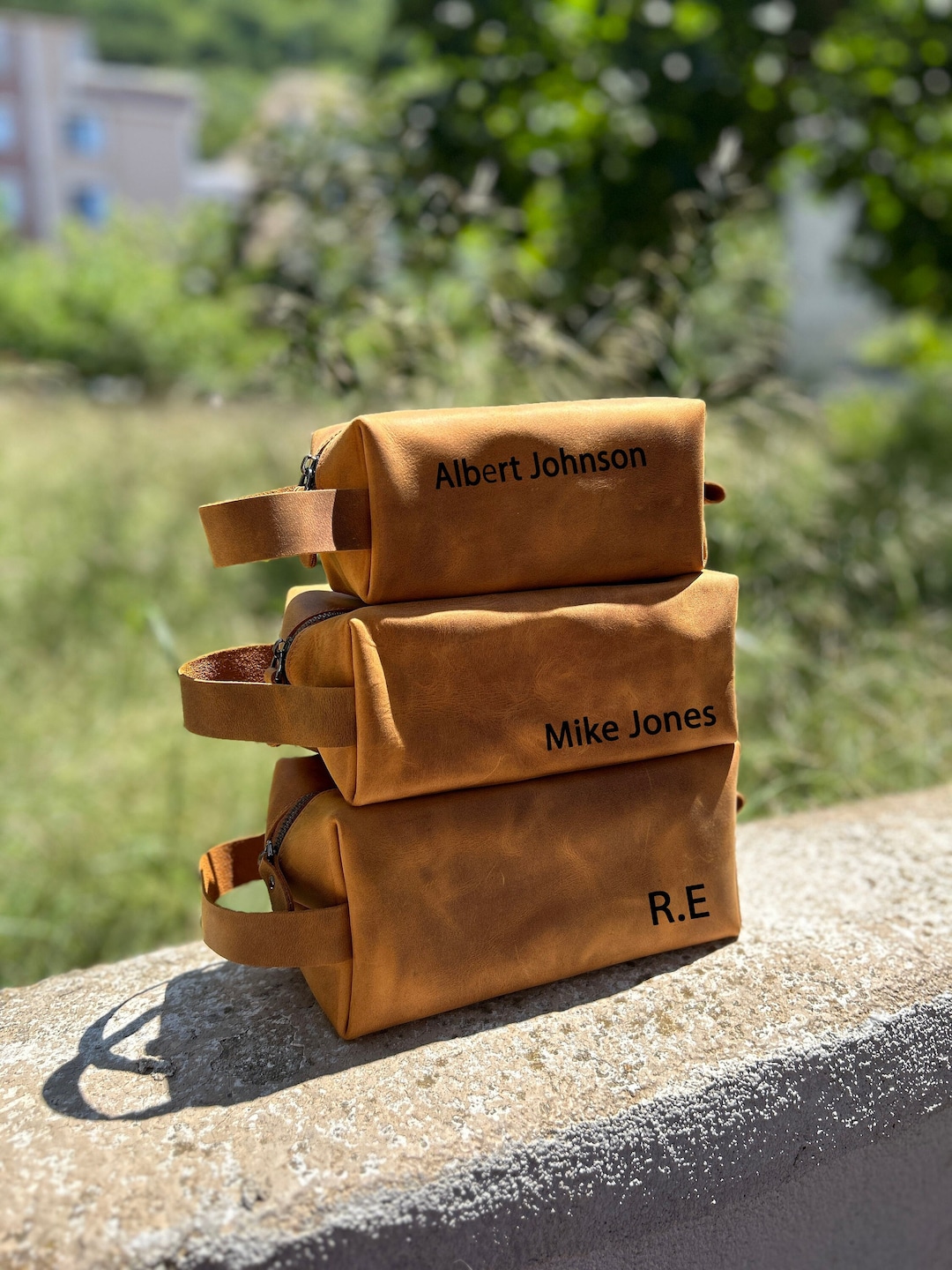 Personalized Groomsmen, Gift Dopp Kit Bag Customized Leather, Toiletry ...