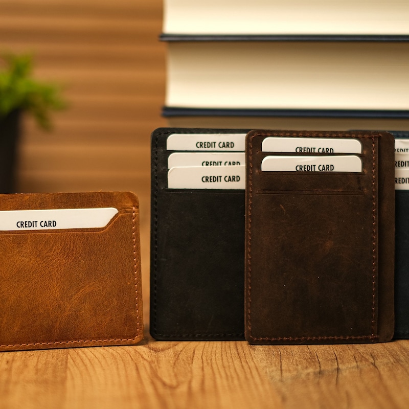 Leather Card Wallet - Etsy