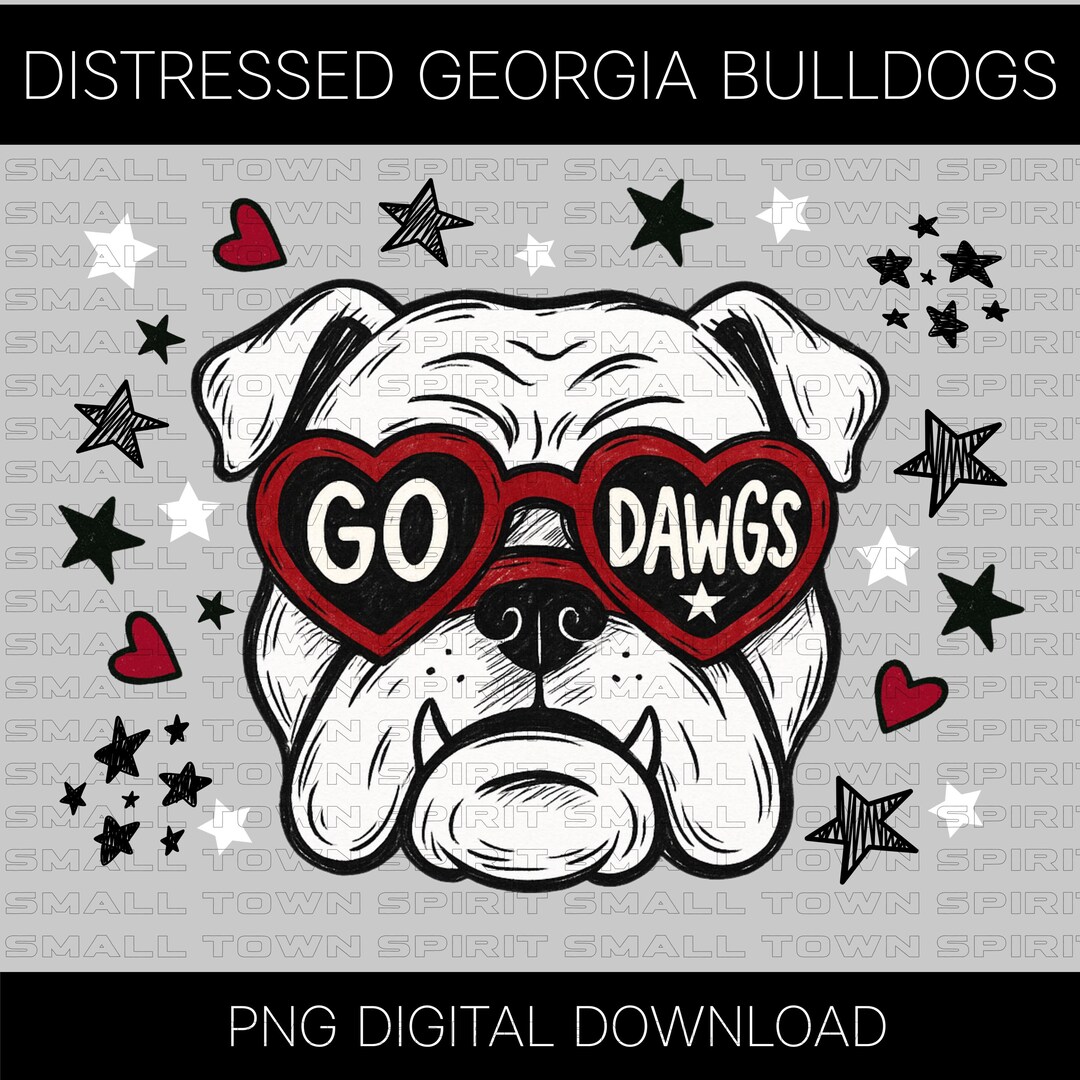 Georgia Doodle Effect Bulldog|uga Retro Mascot|uga Bulldog Art|heart ...