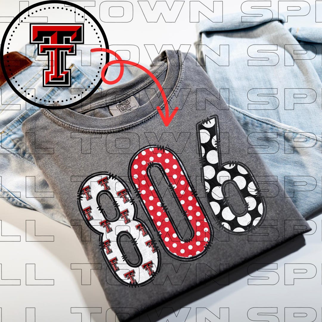 CUSTOM Retro Area Code Shirt|texas Tech University|806|masked Rider ...