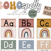 Classroom Alphabet Posters, Animal Alphabet, Boho Rainbow, Classroom ...