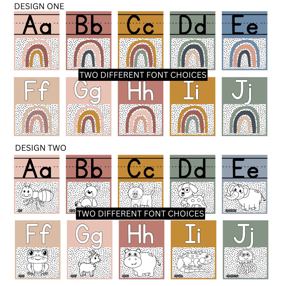 Boho Rainbow Alphabet Posters, Boho Classroom Decor, Boho Spotty ABC ...