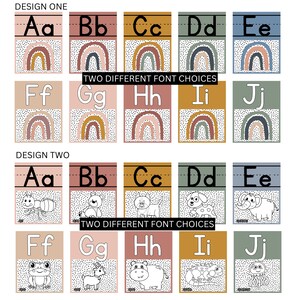Boho Rainbow Alphabet Posters, Boho Classroom Decor, Boho Spotty ABC ...