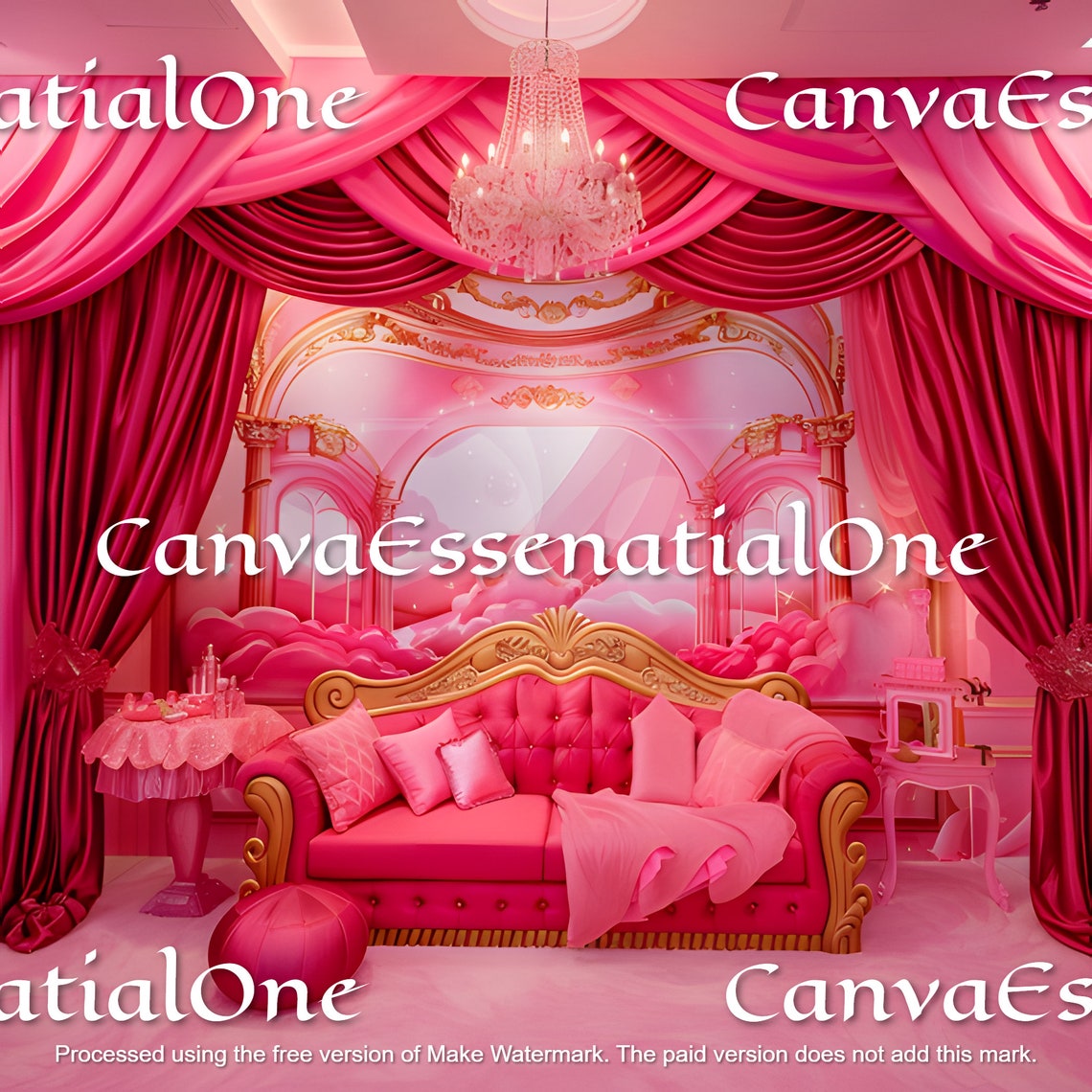 Luxury Pink & Red Barbie Backdrop Set (digital Download) - Etsy